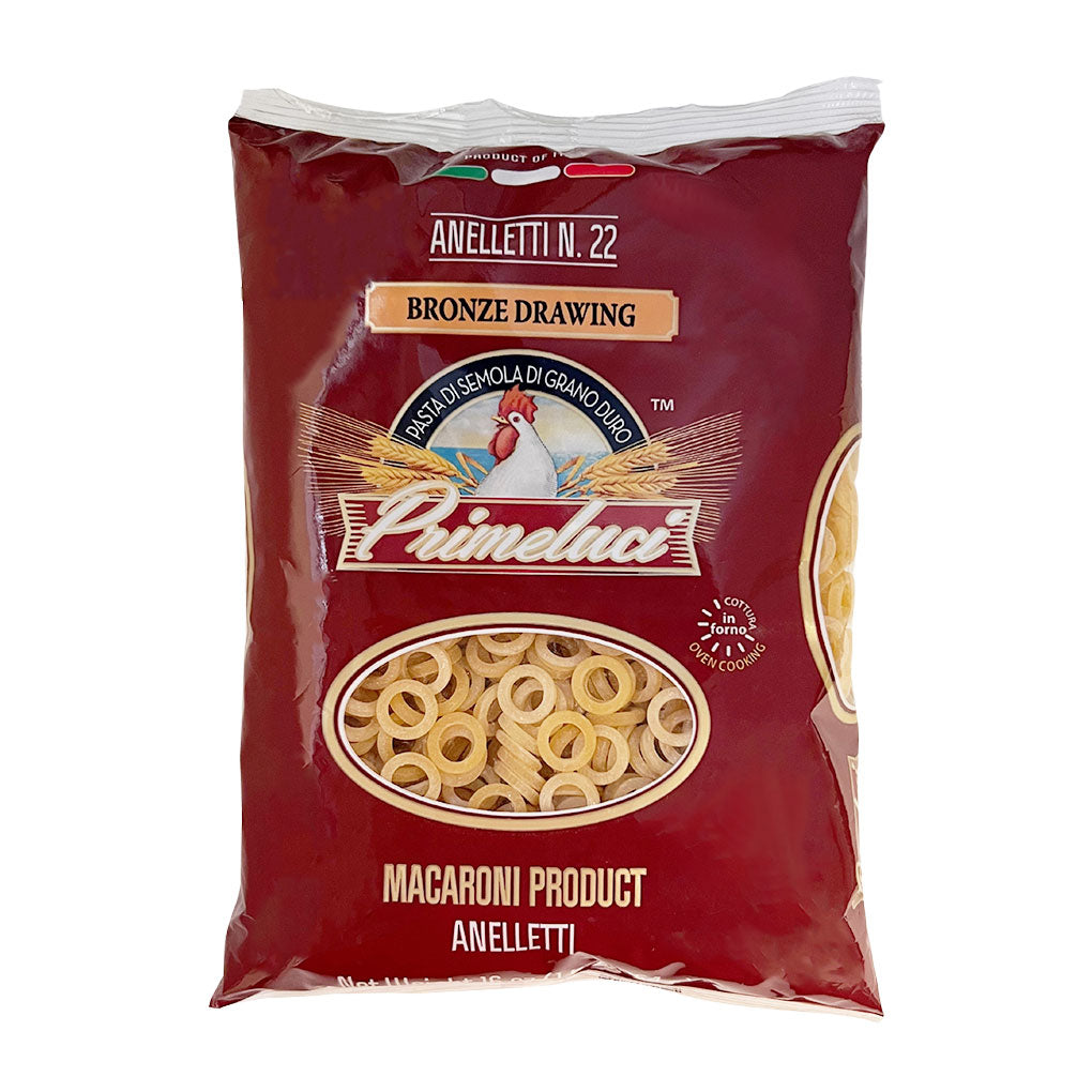 Wholesale Primeluci Anelletti Pasta, Bronze Cut