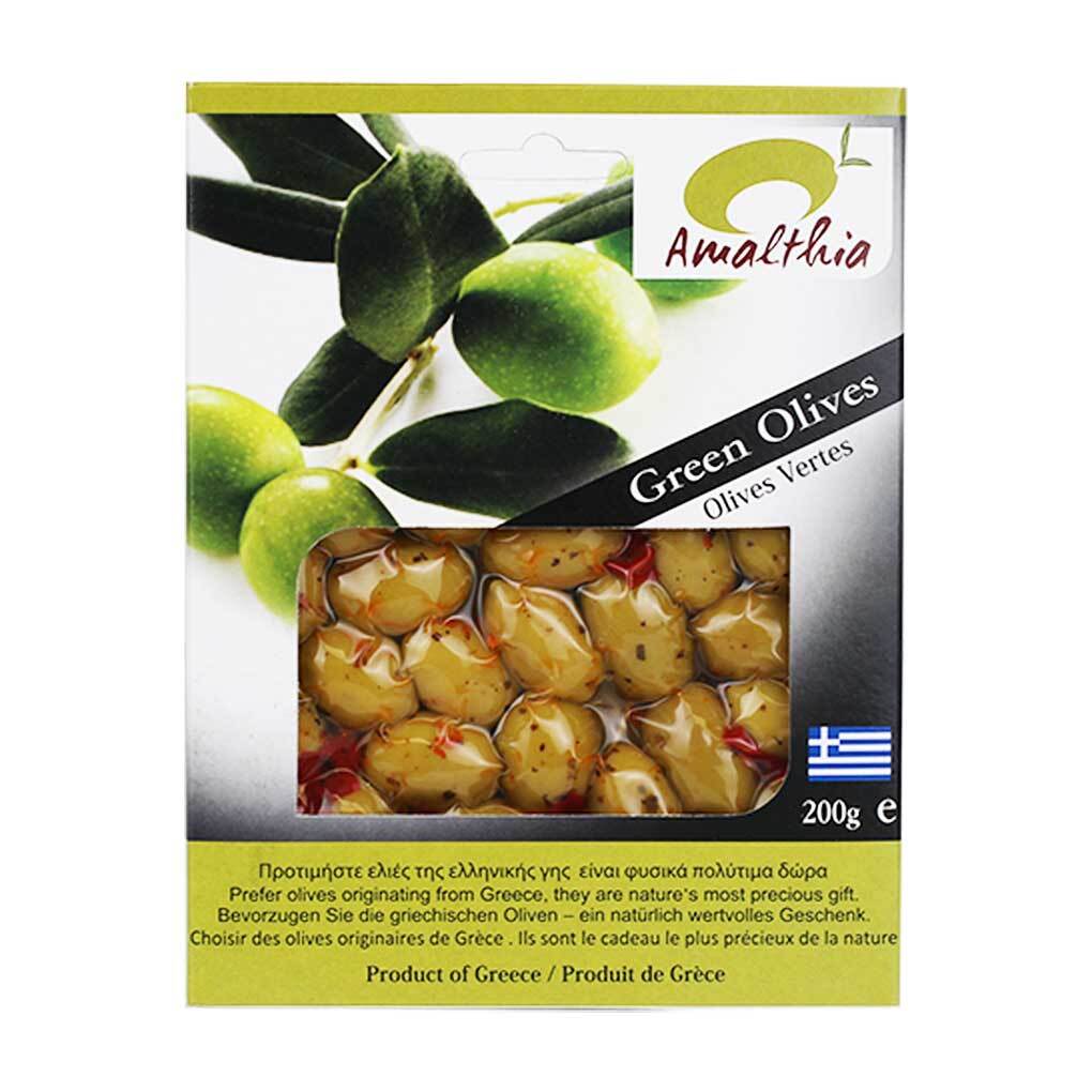 Wholesale Amalthia Greek Green Jumbo Olives, Vacuum Packed