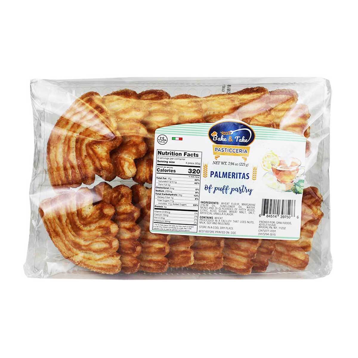 Wholesale Bake & Take Italian Puff Pastry Palmeritas