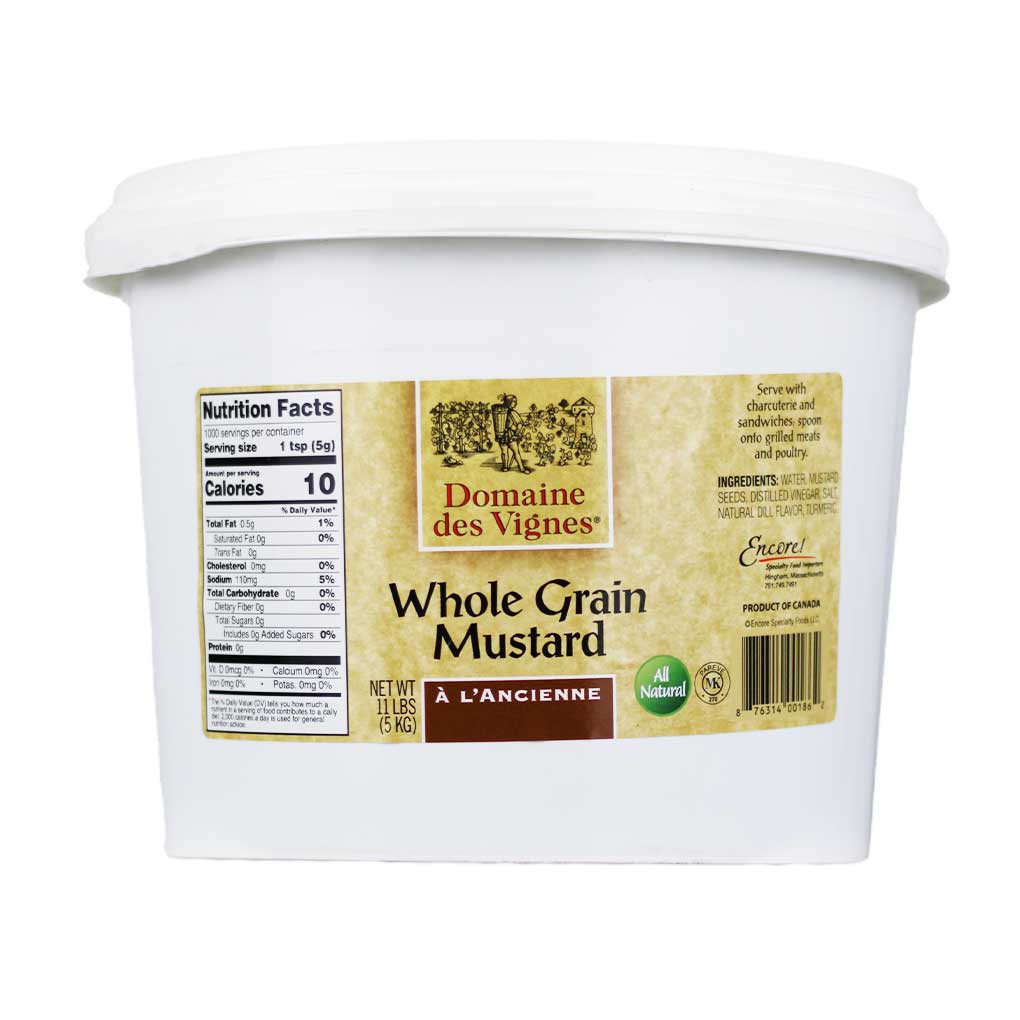 Wholesale Domaine des Vignes Whole Grain Mustard 11lb Tub